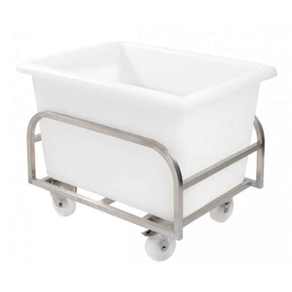 Chariot pour bac de stockage 220L inox 82,5x51x62,5 cm 240 kg plate ...